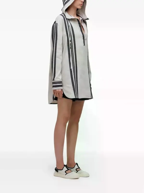 OSKLEN Hooded Striped Shirt Dress