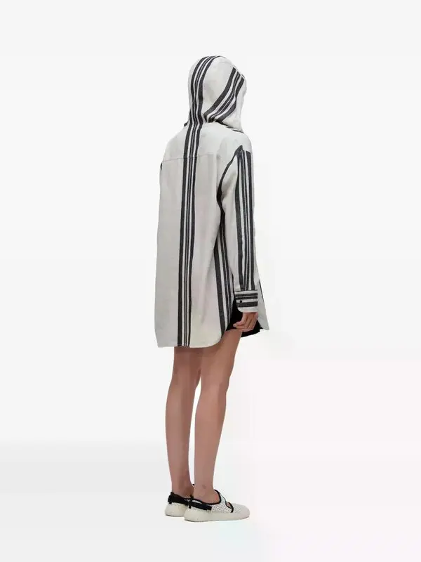 OSKLEN Hooded Striped Shirt Dress