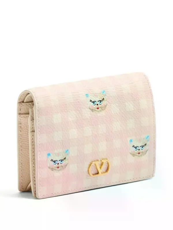 Valentino Garavani Le Chat De La Maison Grainy Leather Wallet