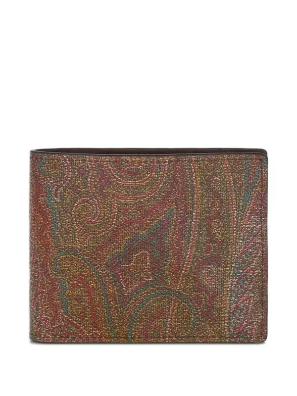 Etro Paisley Bifold Arnica Wallet - Brown