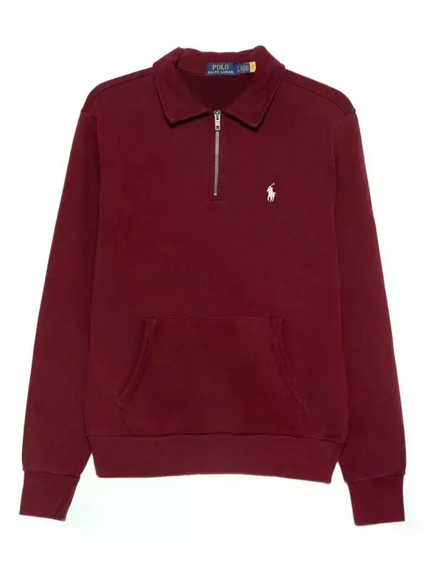 Ralph Lauren Zip-up Logo Polo Shirt - Red