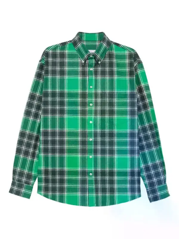 LC23 Plaid-pattern Pocket Shirt - Green
