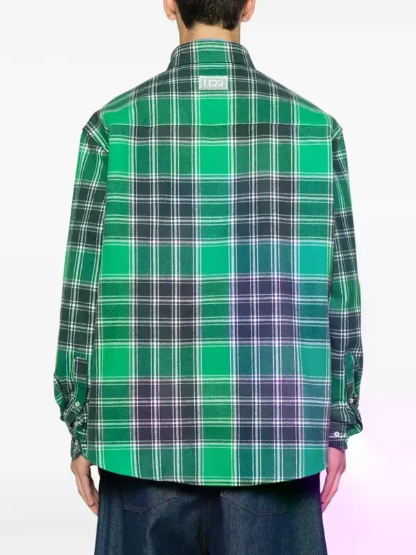 LC23 Plaid-pattern Pocket Shirt - Green