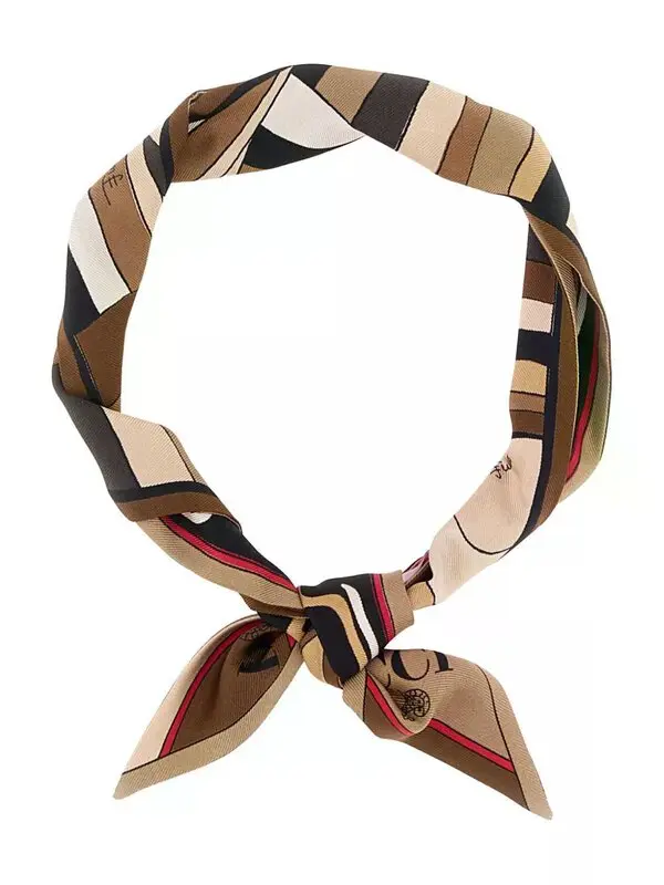 Emilio Pucci Printed Logo-detailed Scarf - Brown
