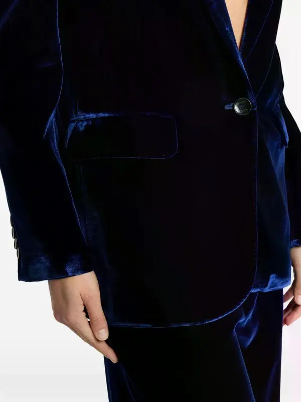 Etro Single-breasted Velvet Blazer - Blue