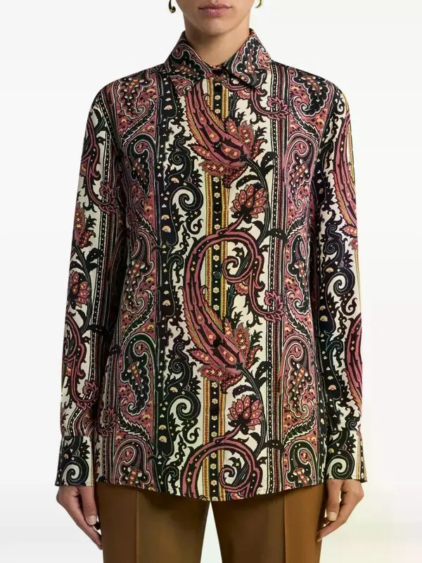 Etro Leafy Paisley-motif Silk Shirt
