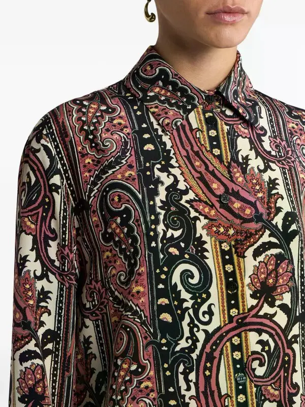 Etro Leafy Paisley-motif Silk Shirt