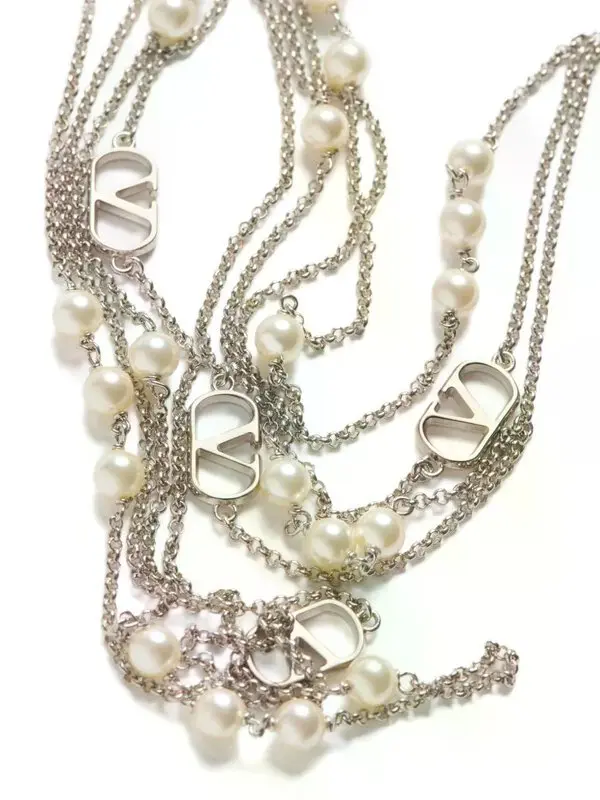 Valentino Garavani Vlogo Signature Necklace With Pearls