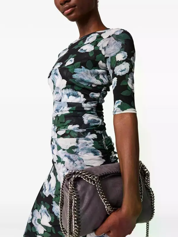 Stella McCartney Floral Print Mesh Top
