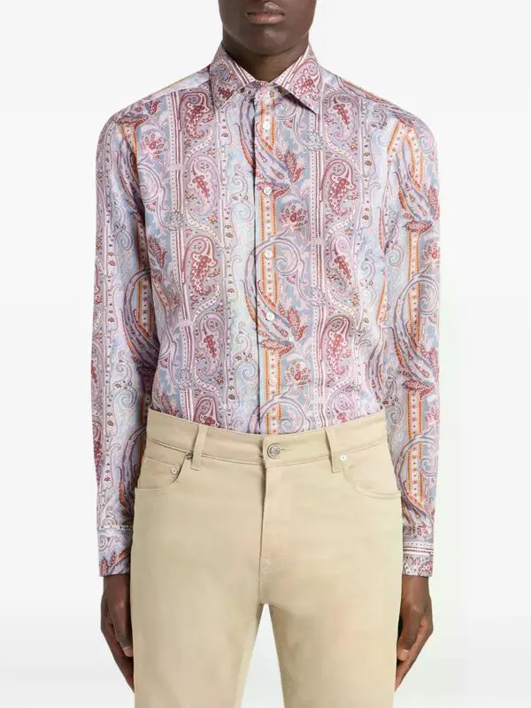 Etro Paisley Satin Shirt - Blue
