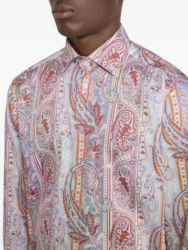 Etro Paisley Satin Shirt - Blue