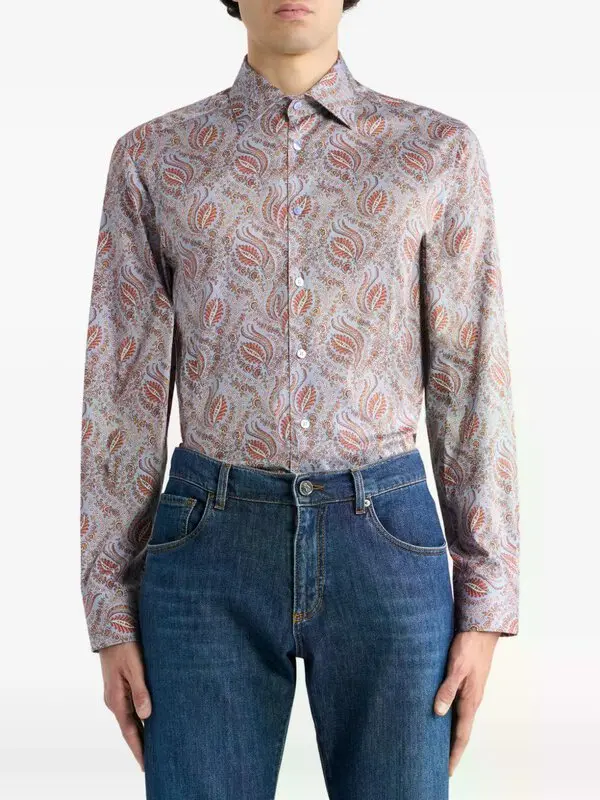 Etro Paisley Foliage Satin Shirt