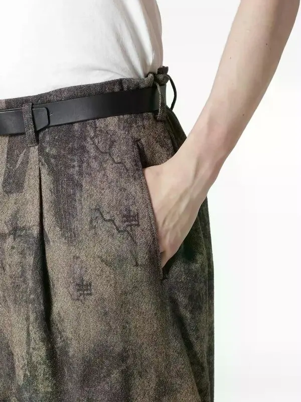 Yohji Yamamoto Buttoned Patterned Trousers