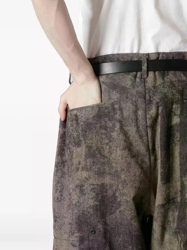 Yohji Yamamoto Buttoned Patterned Trousers
