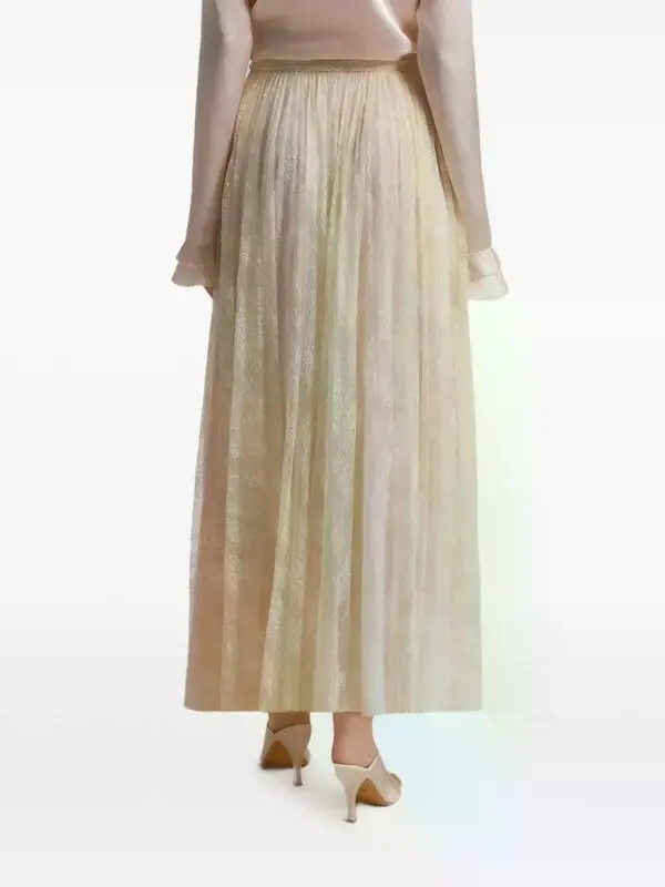 Alberta Ferretti Lace Pleated Midi Skirt