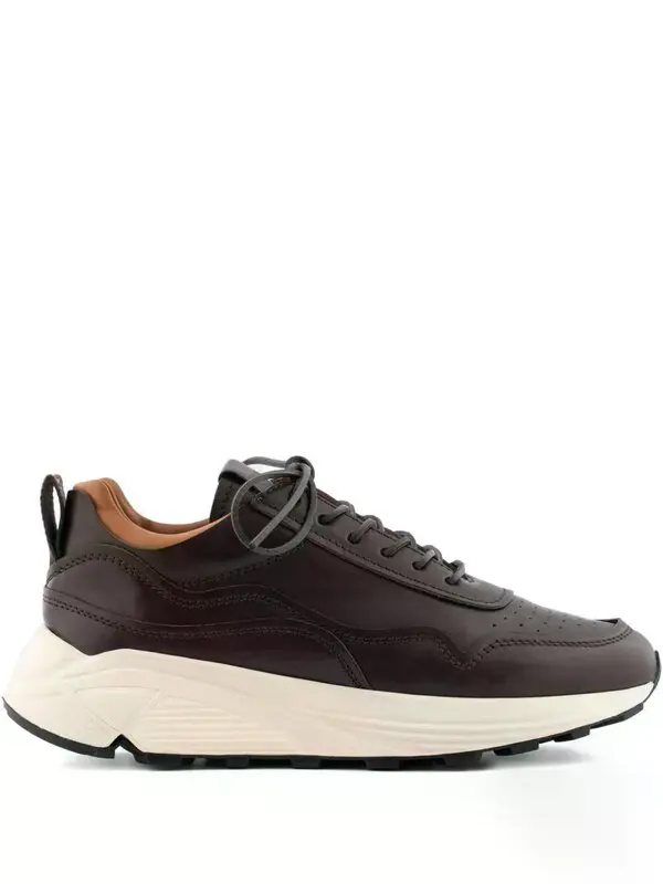 BUTTERO® Vinci Perforated Leather Sneakers - Brown