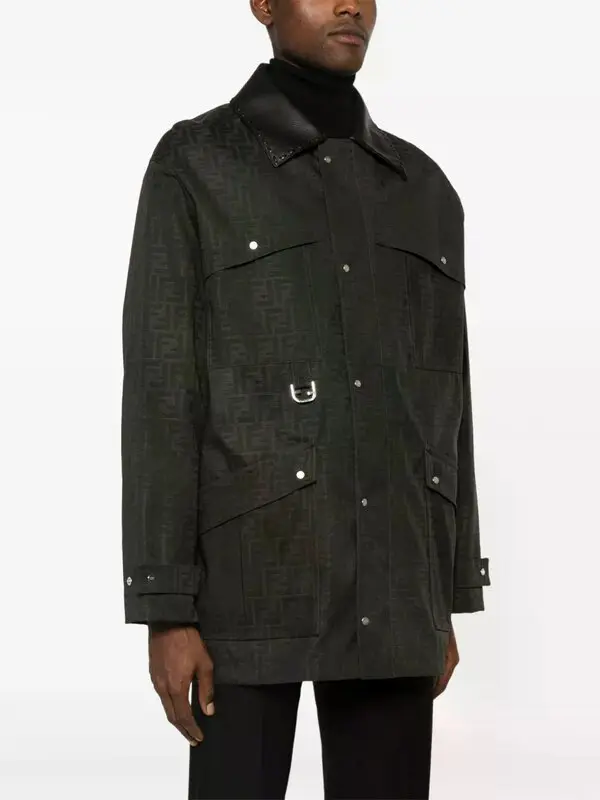 Fendi Ff-jacquard Waxed Coat