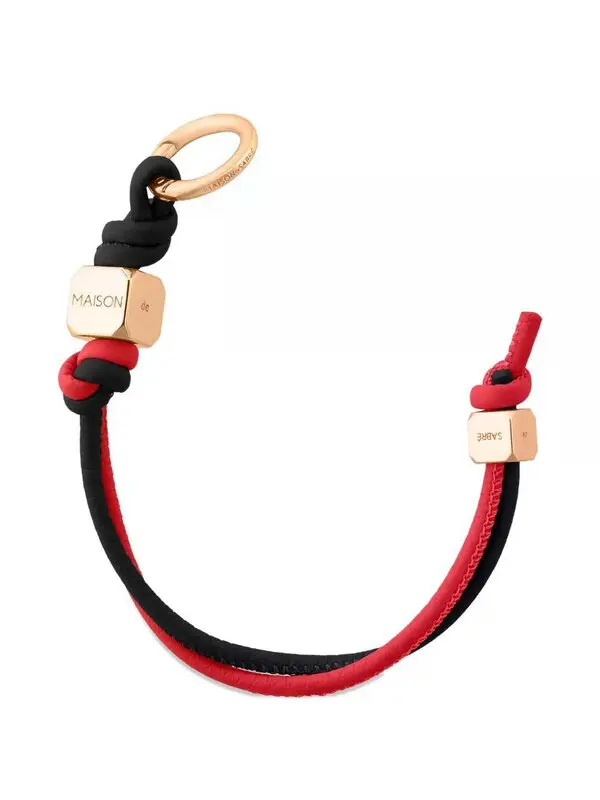 MAISON DE SABRE Leather Wristlet Charm - Black