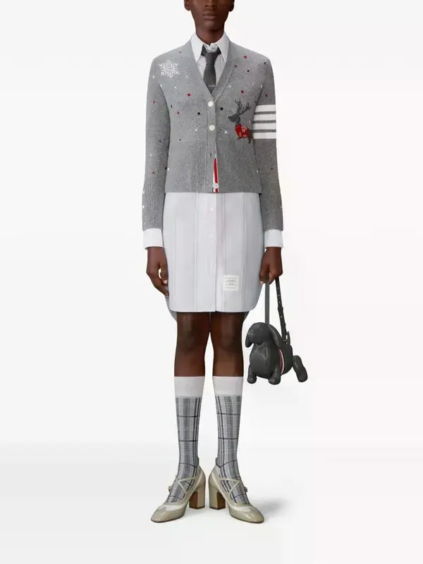 Thom Browne Hector Reindeer Intarsia Cardigan