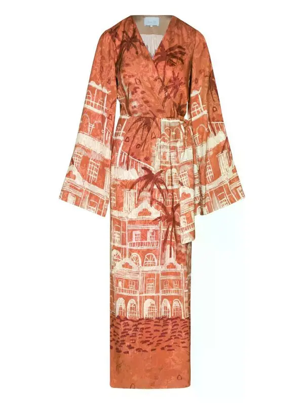 Johanna Ortiz Ollantay Printed Maxi Dress - Red