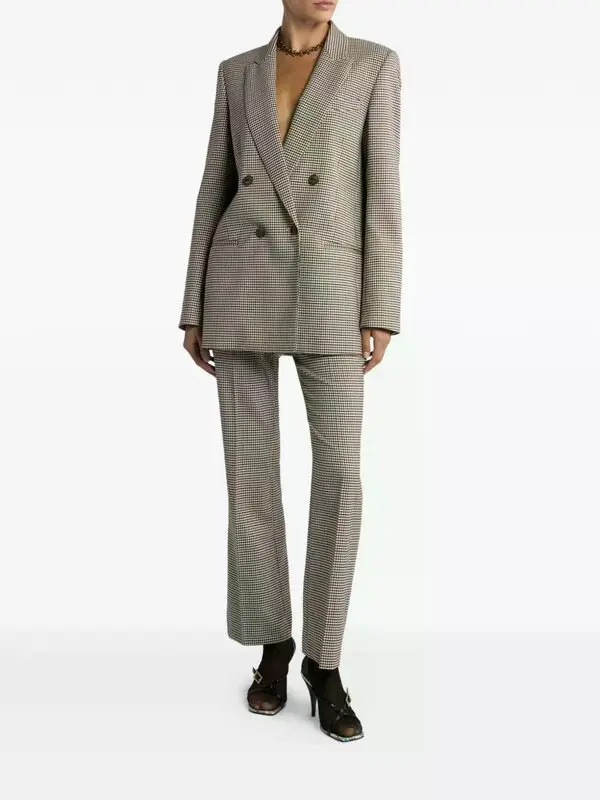 Etro Double-breasted Gingham Blazer - Brown