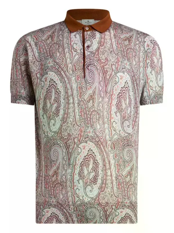 Etro Floral Paisley Polo Shirt - Brown