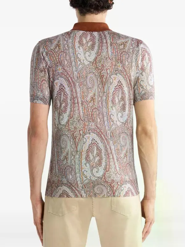 Etro Floral Paisley Polo Shirt - Brown