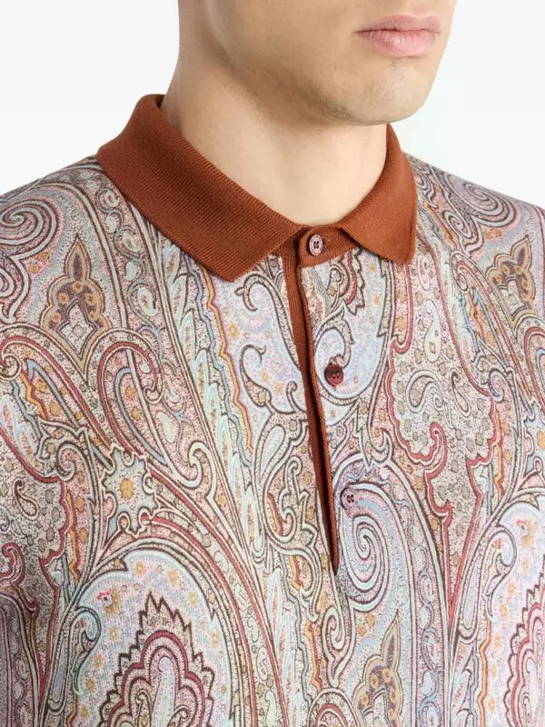 Etro Floral Paisley Polo Shirt - Brown