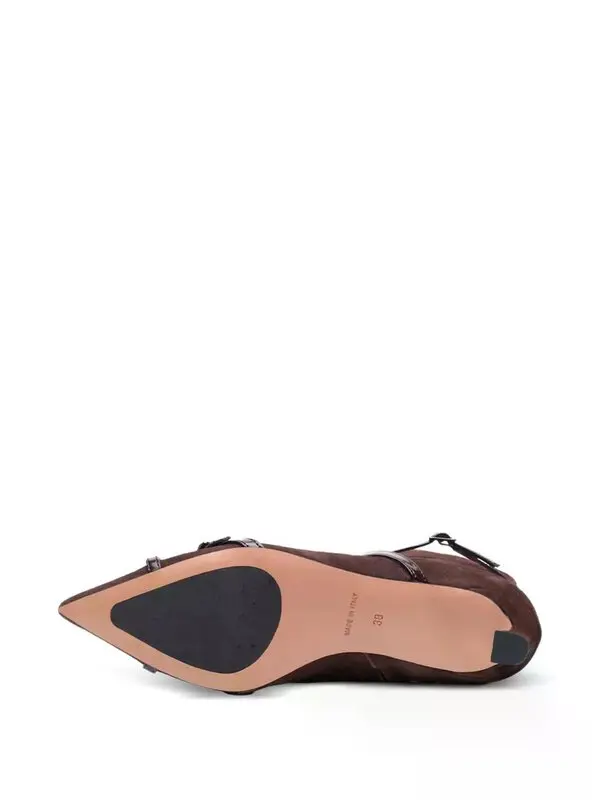POCHE PARIS Buckled Ankle Boots - Brown