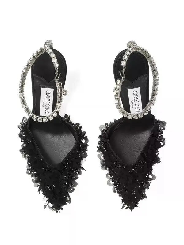 JIMMY CHOO Saeda 100 Crystal Embellished Pumps