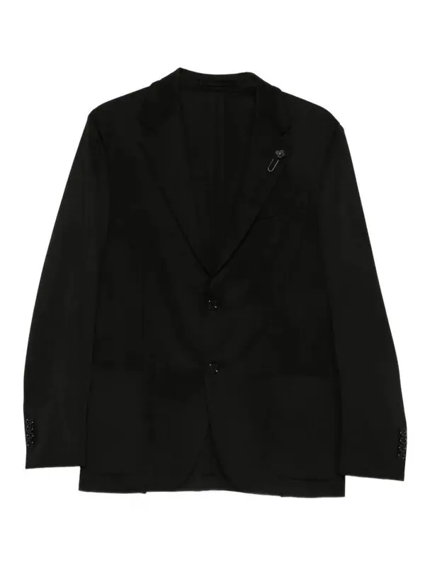 LARDINI Single-breasted Blazer - Black