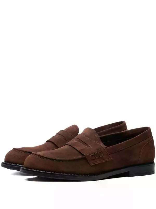 POCHE PARIS Round-toe Suede Loafers