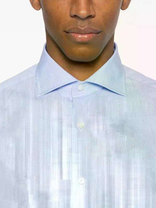 TRUZZI Checked-patterb Shirt - Blue