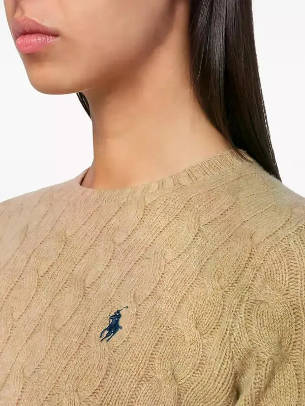 Polo Ralph Lauren Cable-knit Logo Sweater - Neutrals