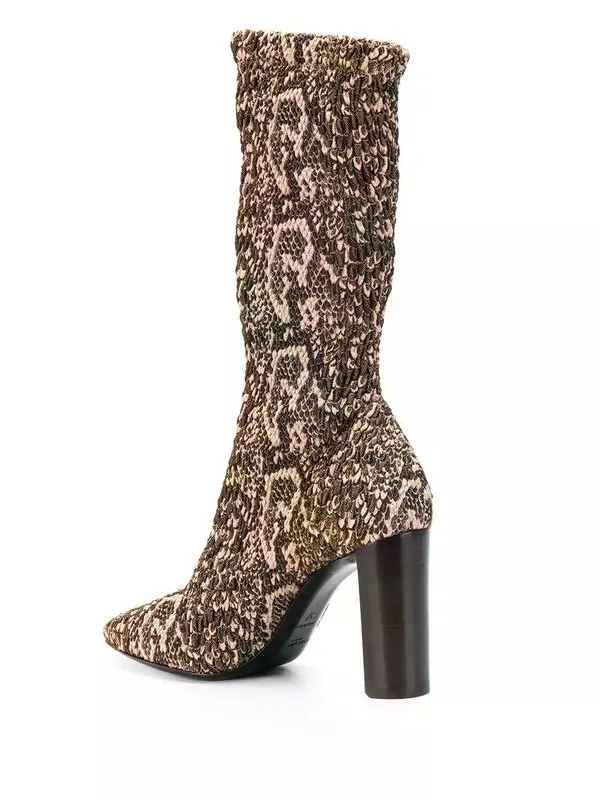 Saint Laurent Snake-print Elasticated Boots