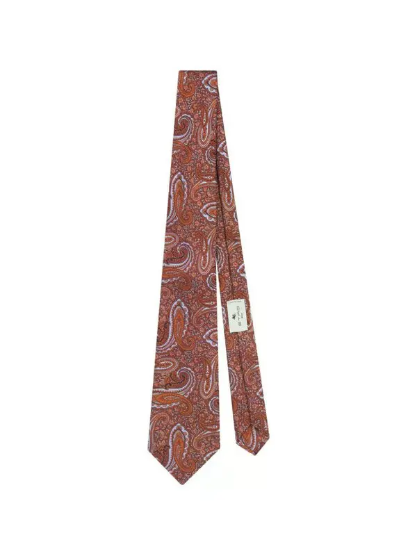 Etro Jacquard Paisley Neck Tie - Brown