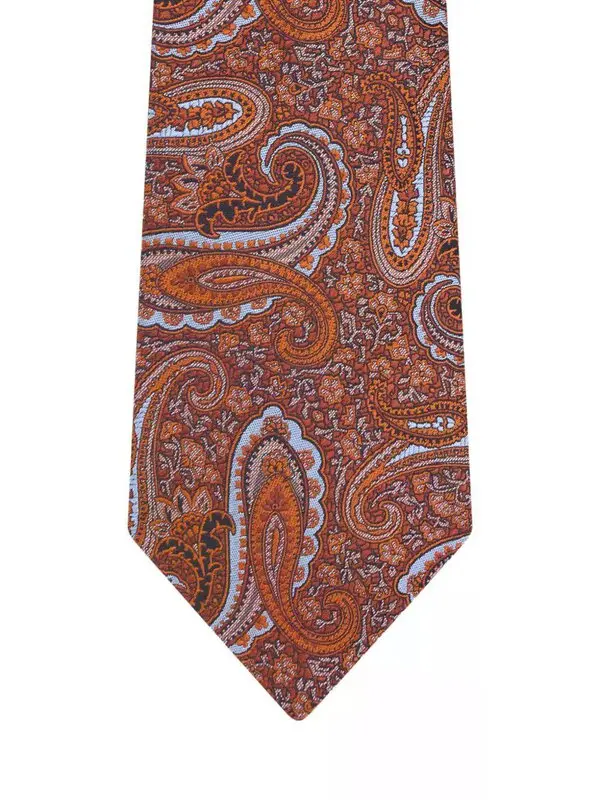 Etro Jacquard Paisley Neck Tie - Brown