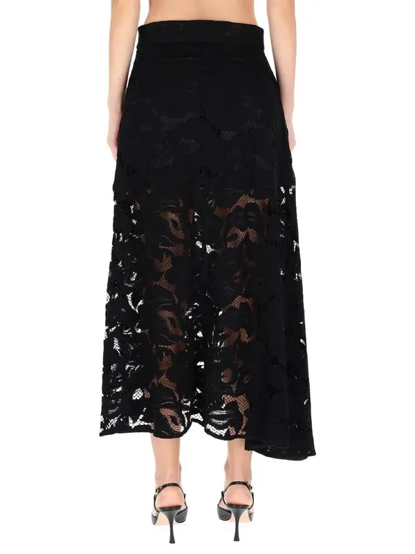PATOU Lace Midi Skirt - Black