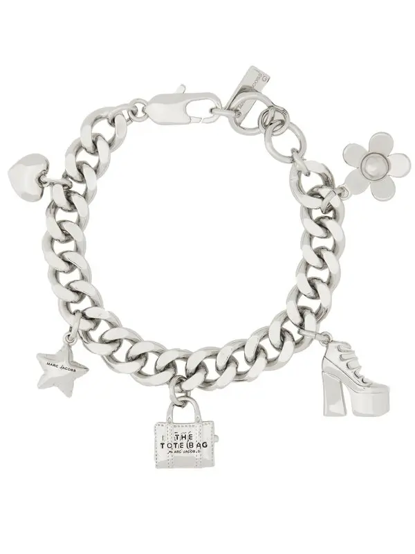 Marc Jacobs The Mini Icon Charm Chain Bracelet - Silver