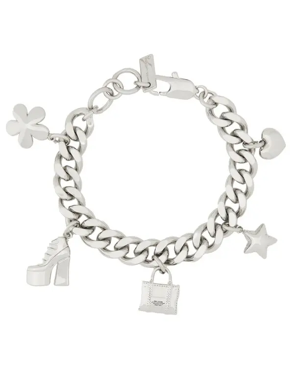 Marc Jacobs The Mini Icon Charm Chain Bracelet - Silver