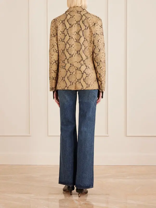 FRAME Snake-effect Leather Blazer