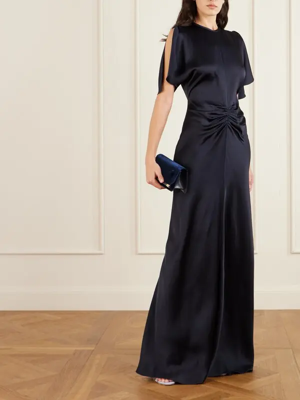 Victoria Beckham Satin Maxi Dress - Blue