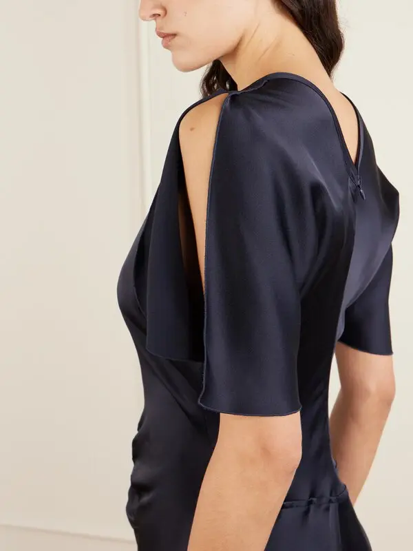 Victoria Beckham Satin Maxi Dress - Blue