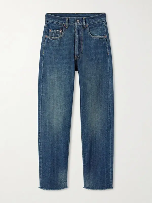 MAISON MARGIELA Frayed Distressed Straight-leg Jeans