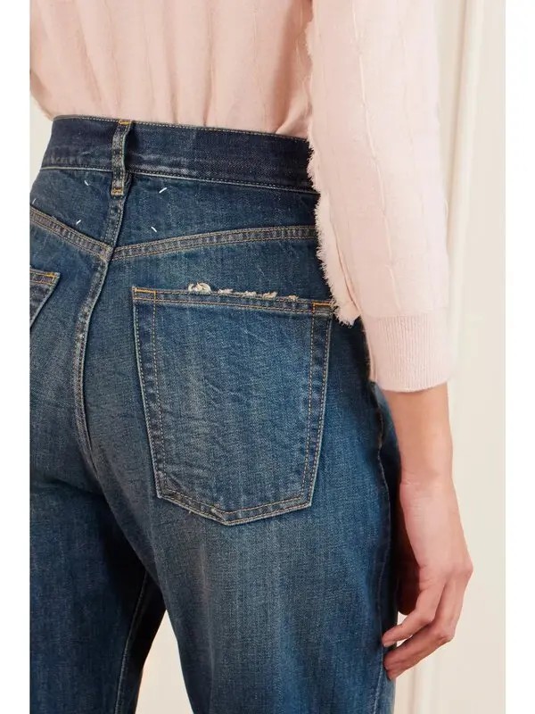 MAISON MARGIELA Frayed Distressed Straight-leg Jeans