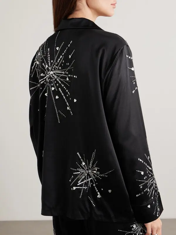 Bernadette Louis Sequin-embellished Pajama Shirt