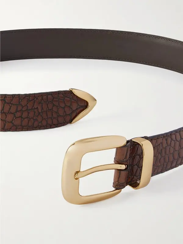 Anderson's Croc-effect Leather Belt