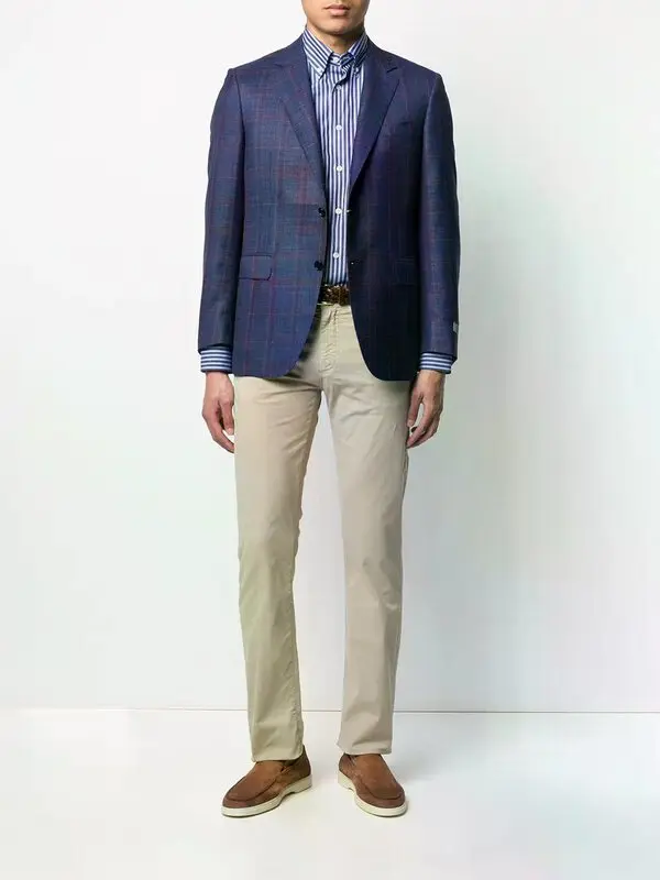 Canali Single-breasted Plaid Blazer