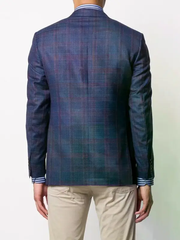 Canali Single-breasted Plaid Blazer