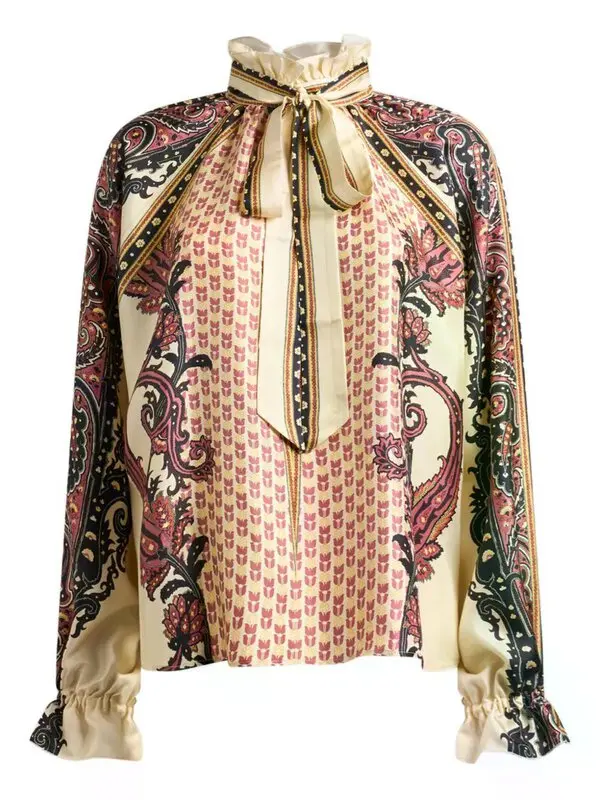Etro Printed Silk Blouse - Neutrals